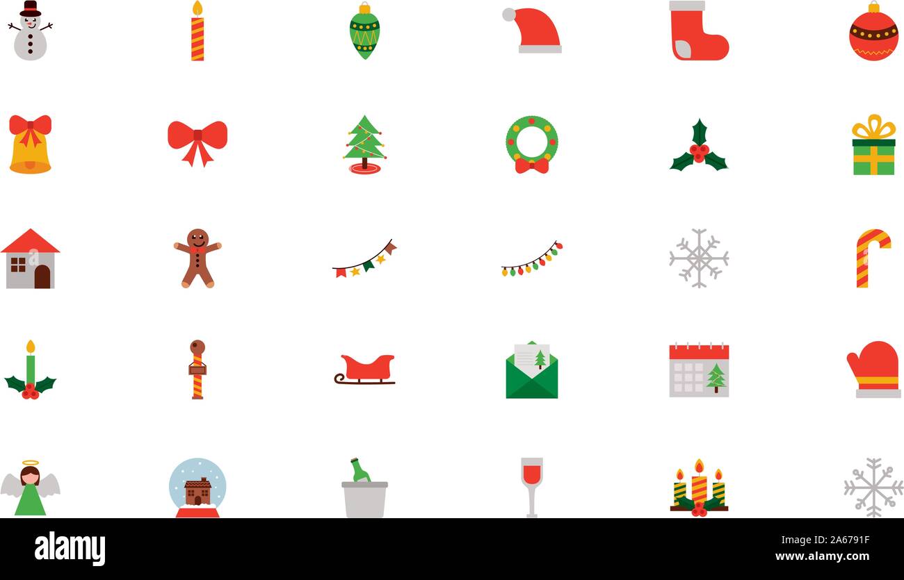 bundle of merry christmas set icons Stock Vector Image & Art - Alamy