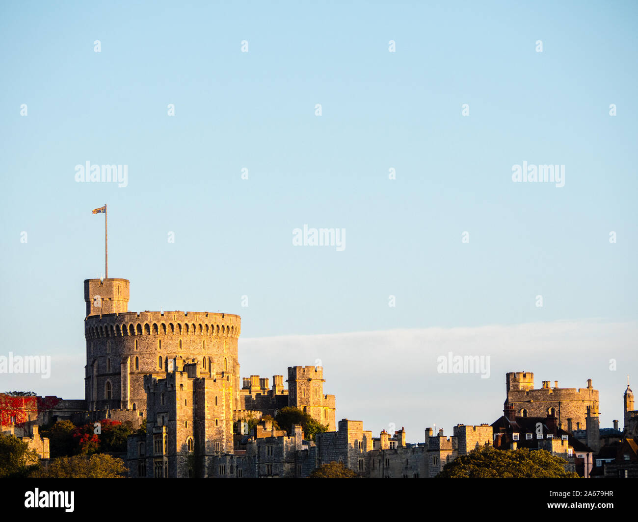 Windsor Castle Skyline at Dusk, Windsor Castle, Windsor, Berkshire ...