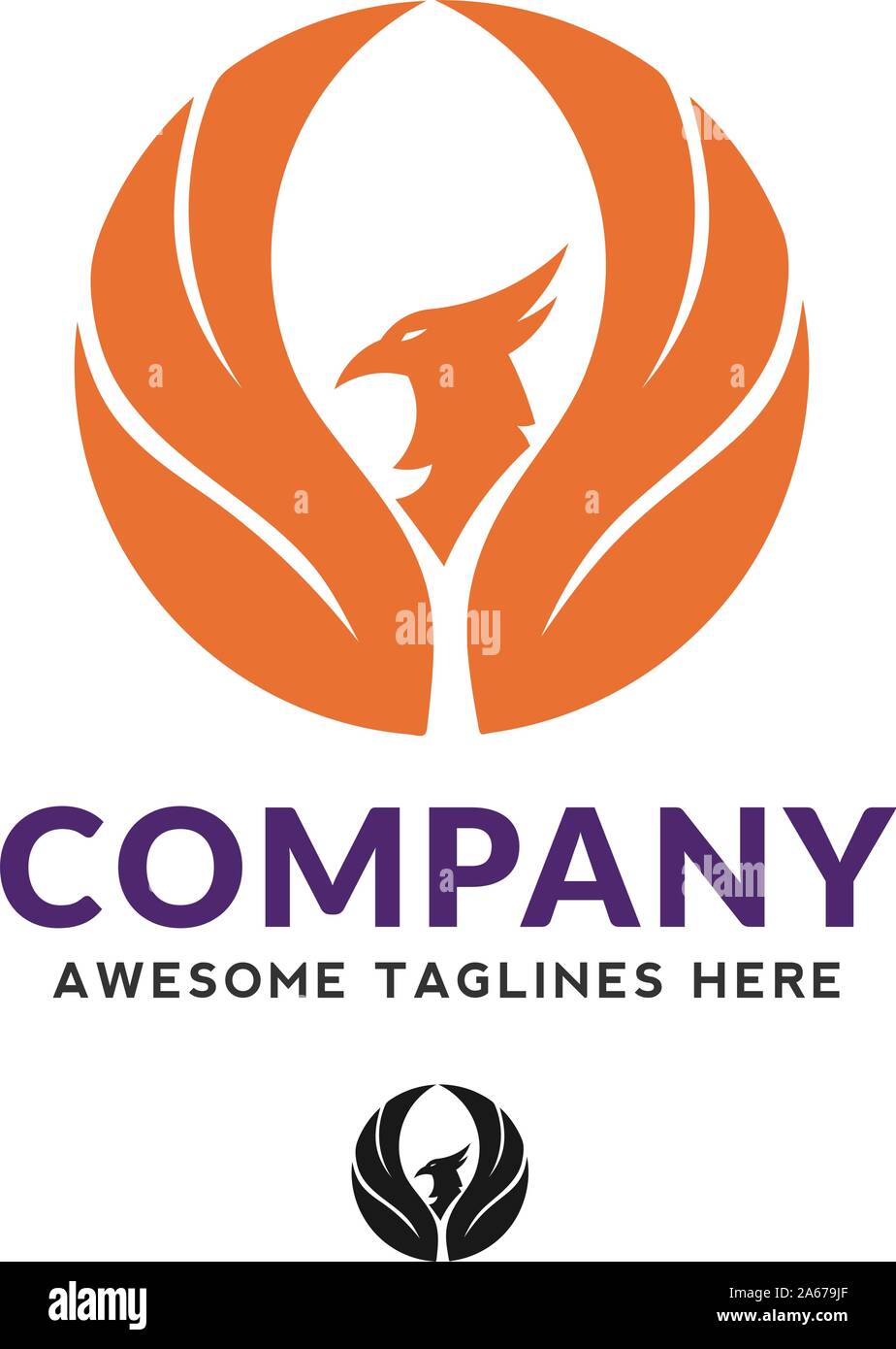 phoenix circle logo vector, best circle phoenix bird logo design ...