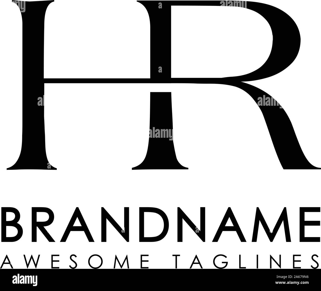 creative simple initial letters HR logo monogram style Stock Vector ...