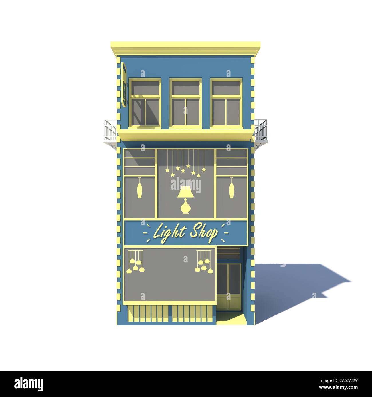 A 3d render of a commercial building Stock Photo - Alamy