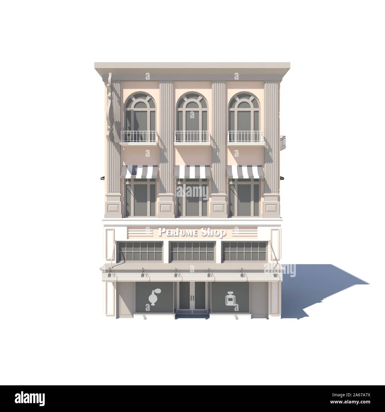 A 3d render of a commercial building Stock Photo - Alamy