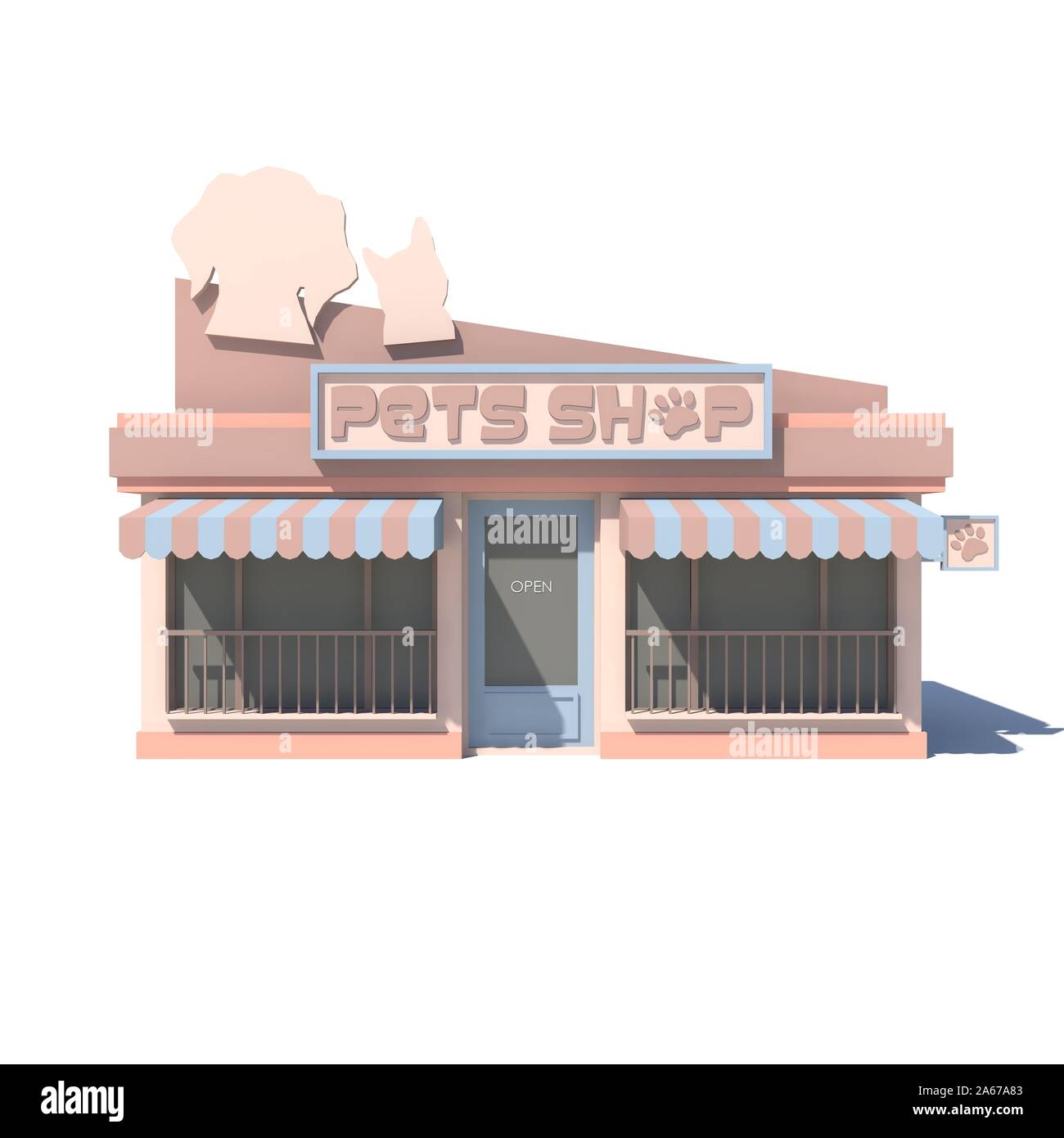 A 3d render of a commercial building Stock Photo - Alamy