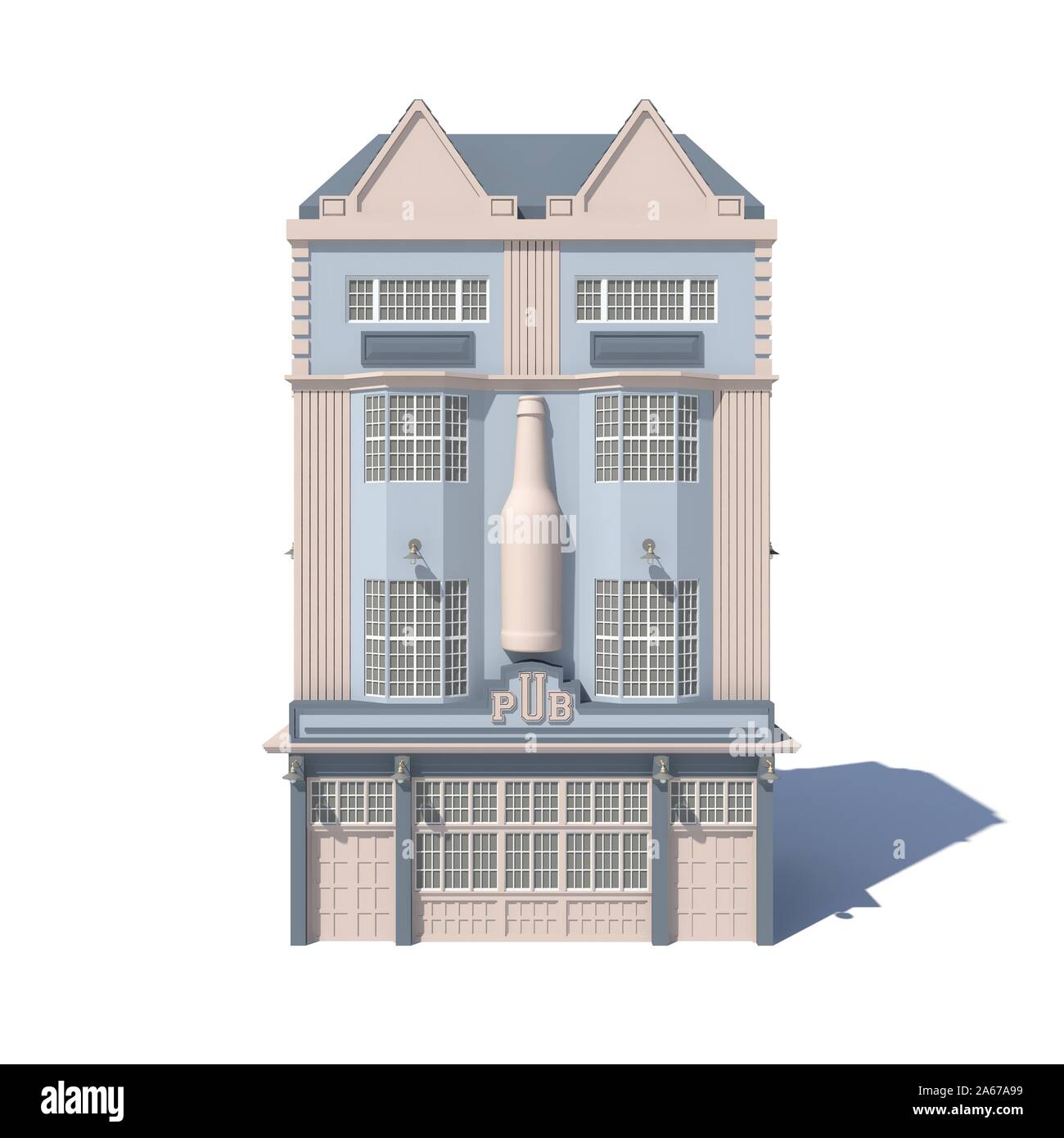 A 3d render of a commercial building Stock Photo - Alamy