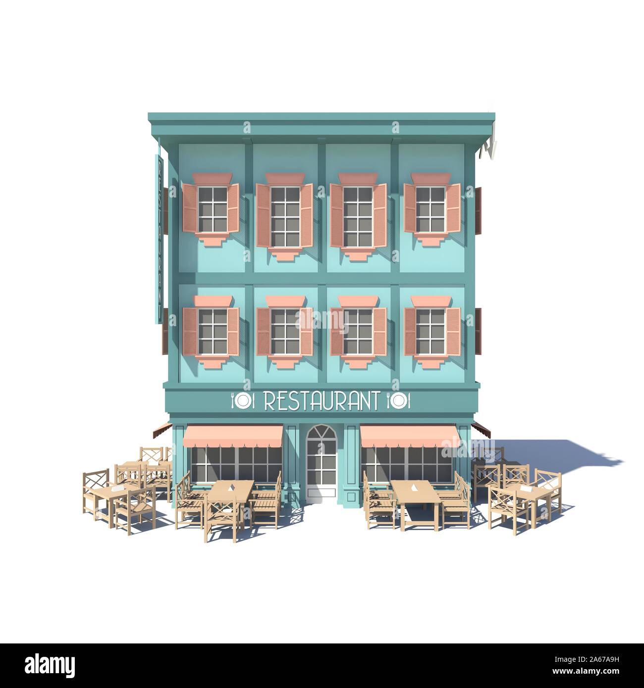 A 3d render of a commercial building Stock Photo - Alamy