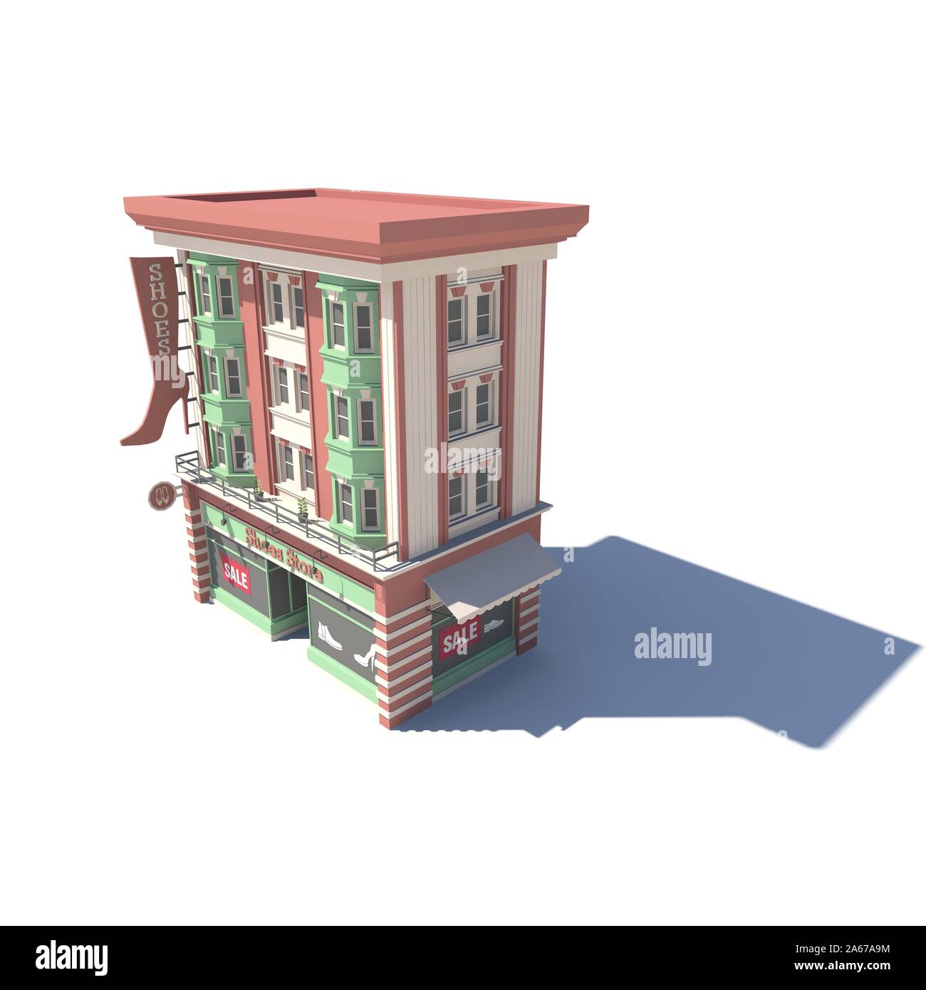 A 3d render of a commercial building Stock Photo - Alamy