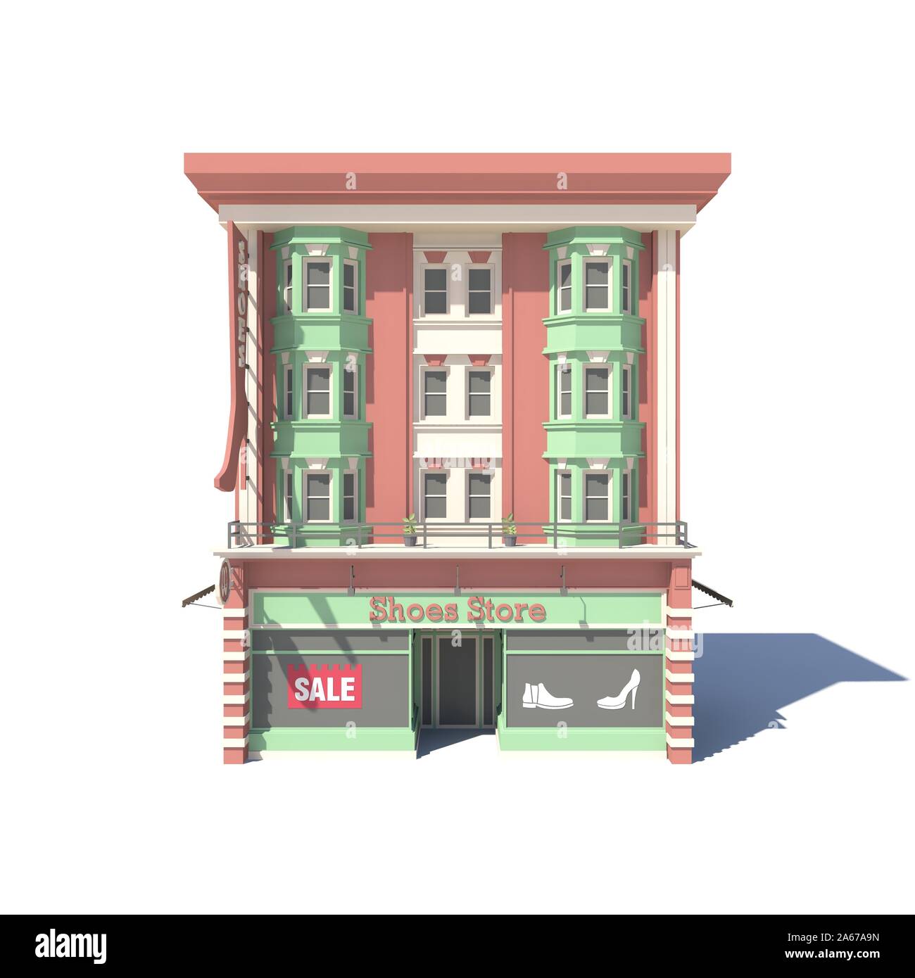 A 3d render of a commercial building Stock Photo - Alamy