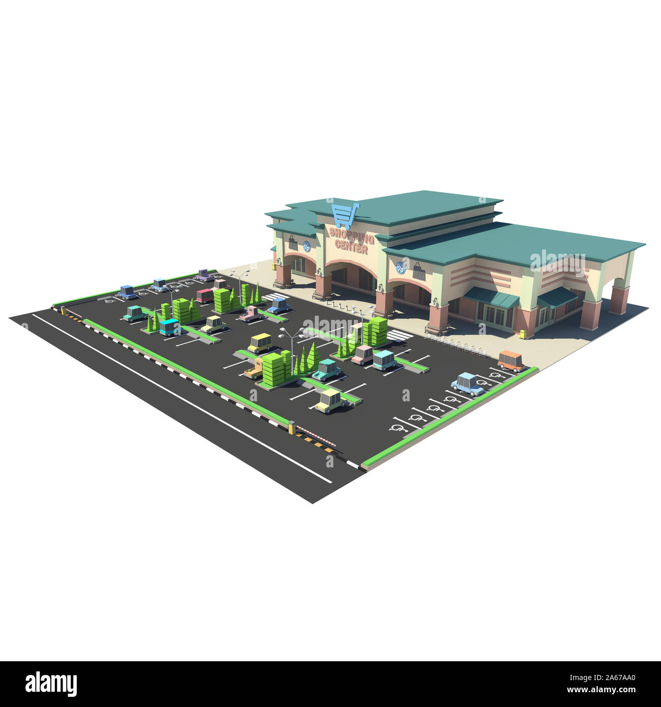 A 3d render of a commercial building Stock Photo - Alamy