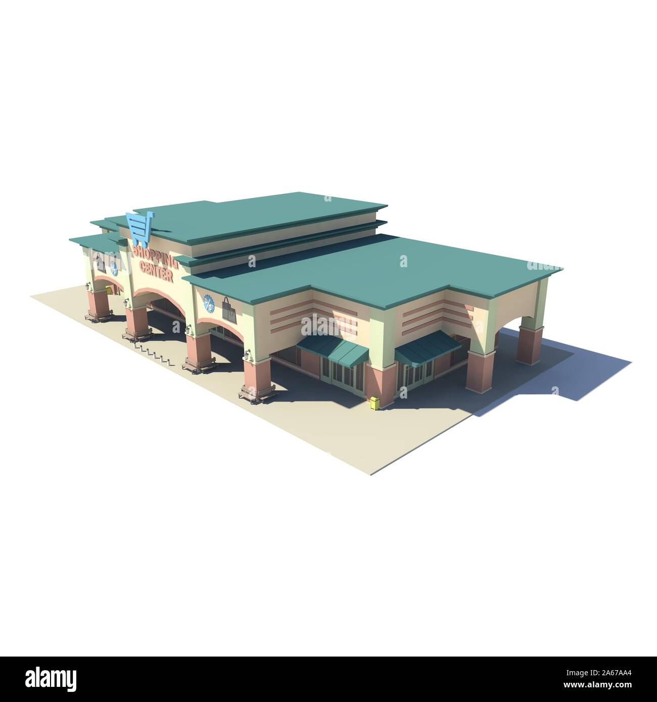 A 3d render of a commercial building Stock Photo - Alamy