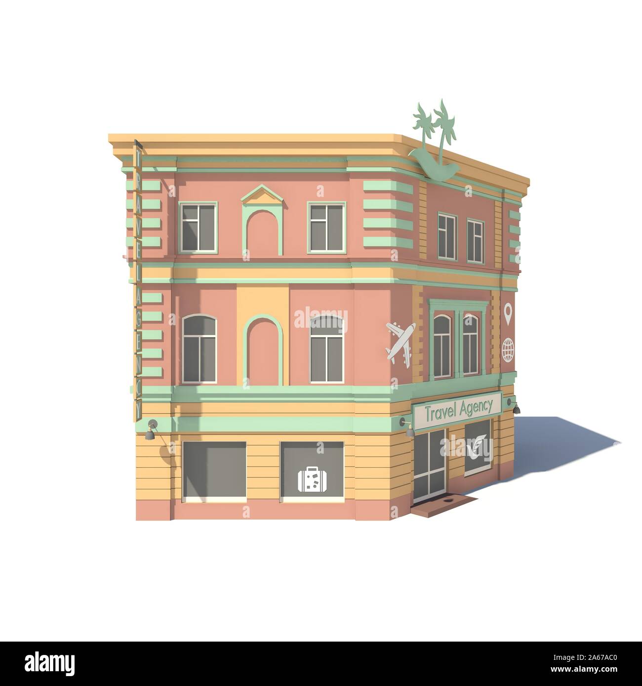 A 3d render of a commercial building Stock Photo - Alamy