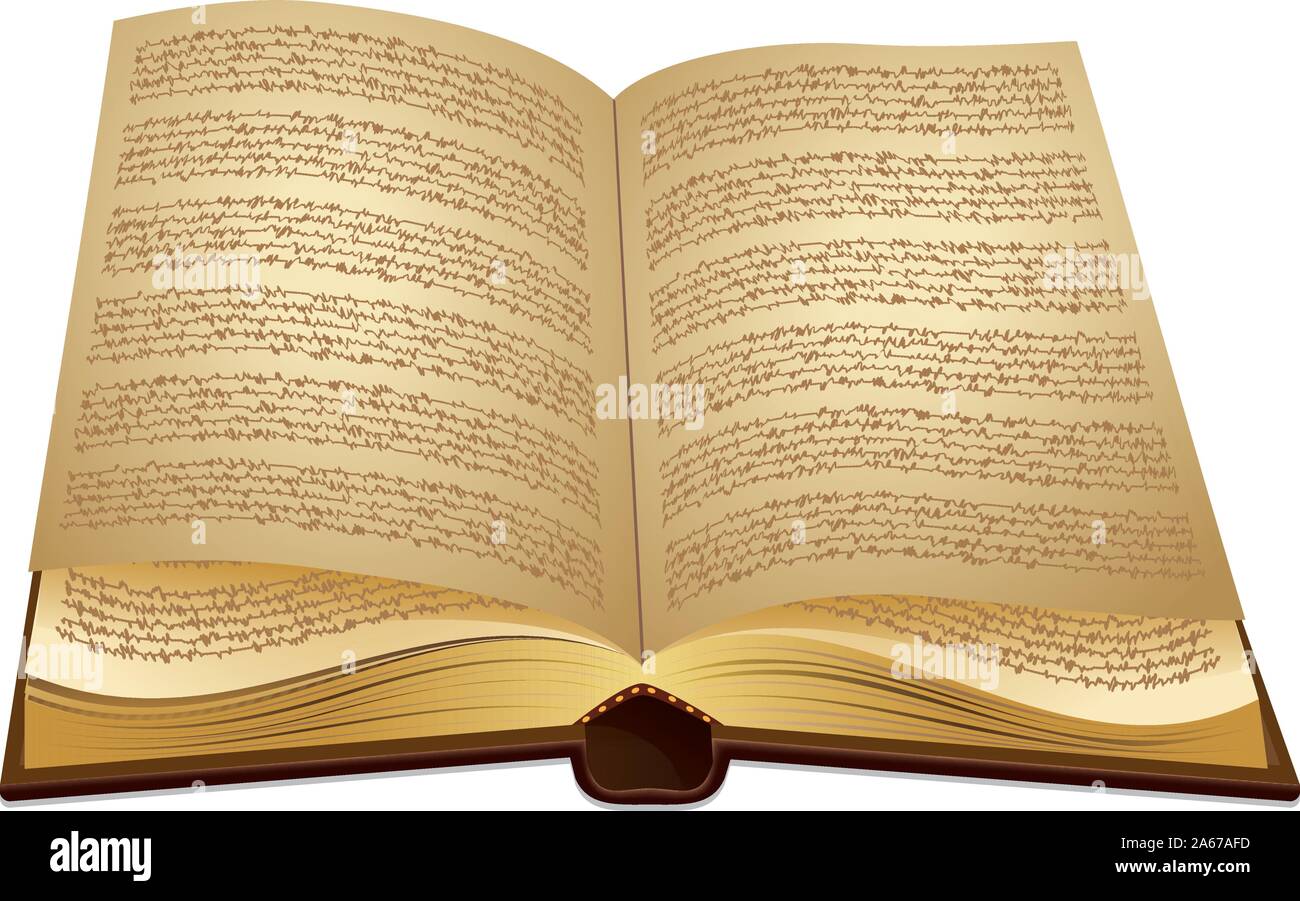 Old book open illustration on white background Stock Vector Image & Art ...