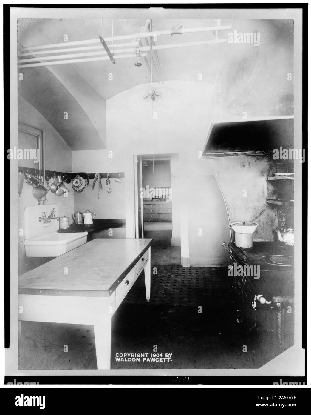 Interior kitchen white counters Cut Out Stock Images & Pictures - Alamy