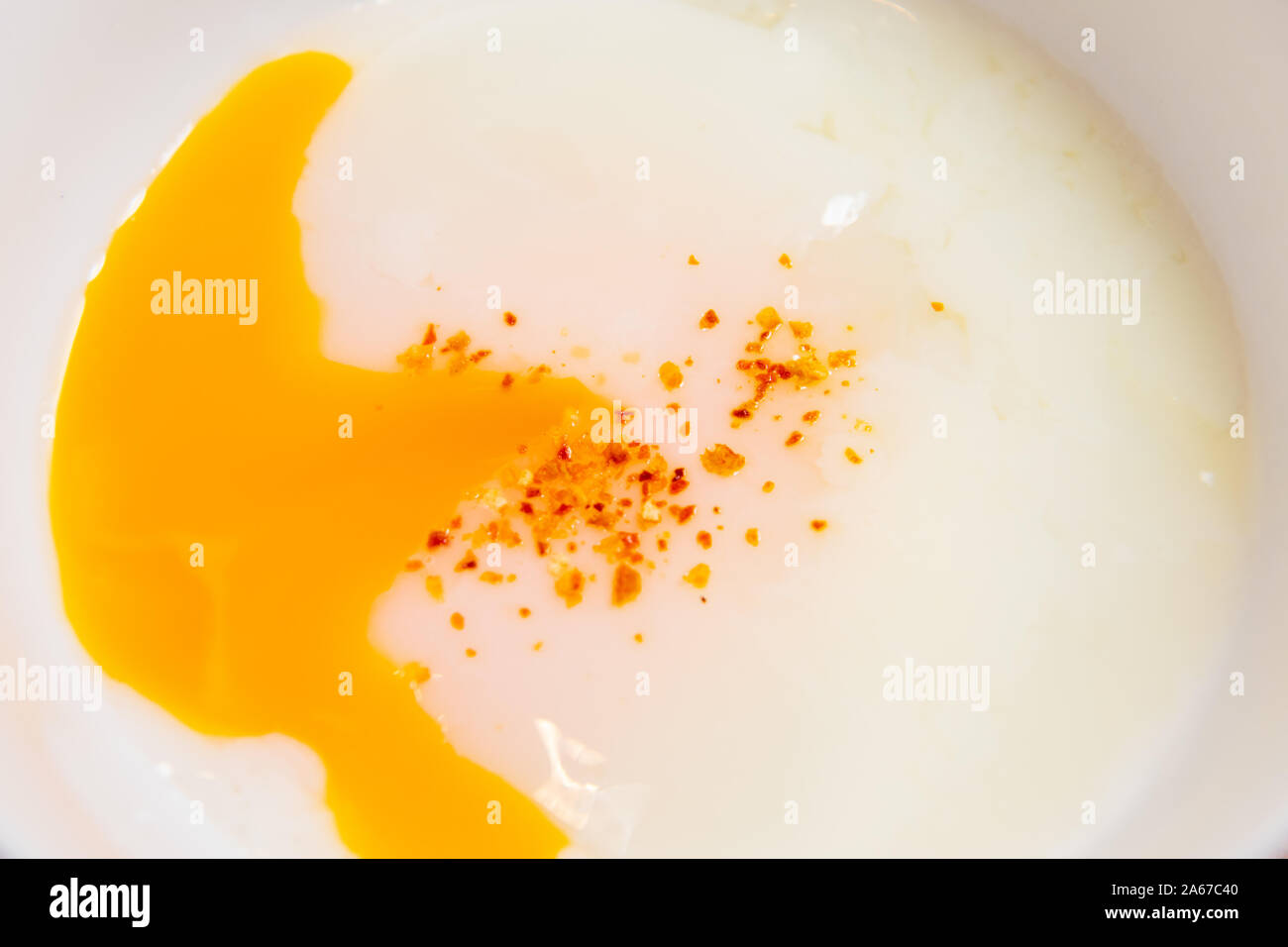 Pork Curry Rice on wooden background ( Onsen tamago, Potato, enoki ...