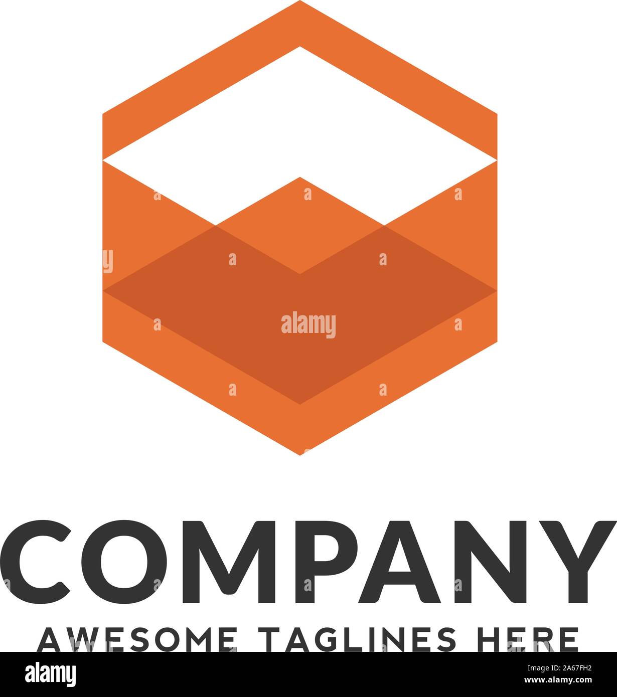 simple 3d box for software,app, IT logo design, hidden box geometric ...