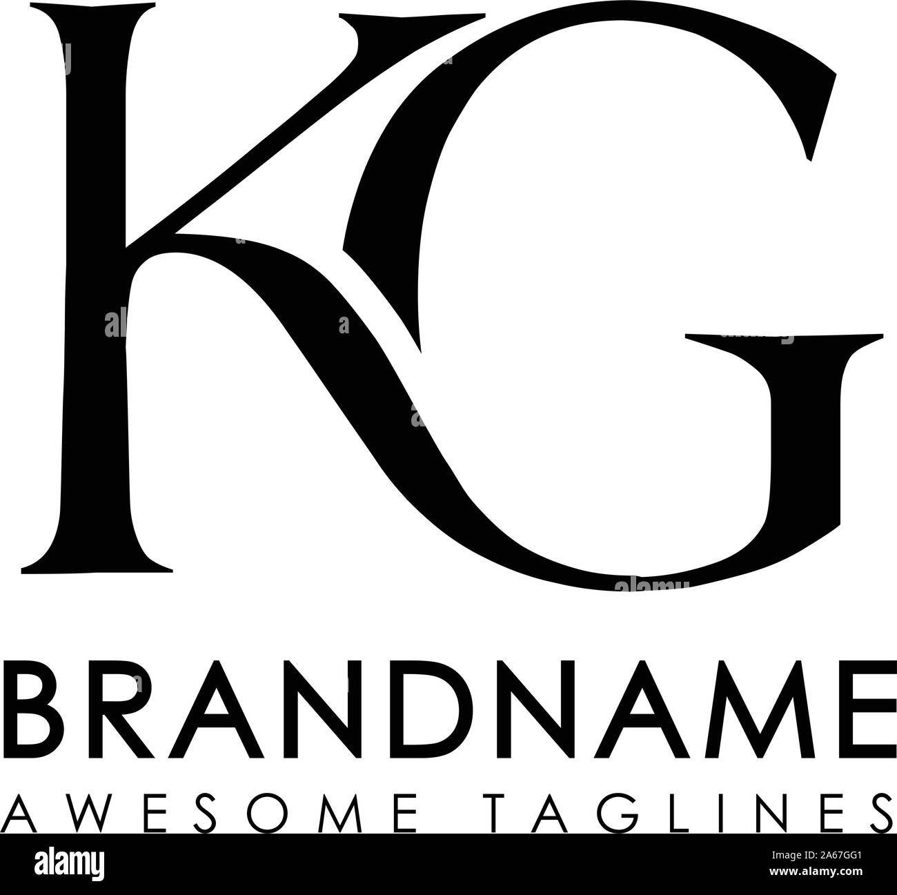 creative simple initial letters KG logo monogram style Stock Vector ...