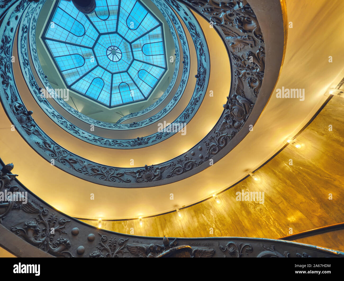 The Bramante Staircase is a double helix, having two staircases ...