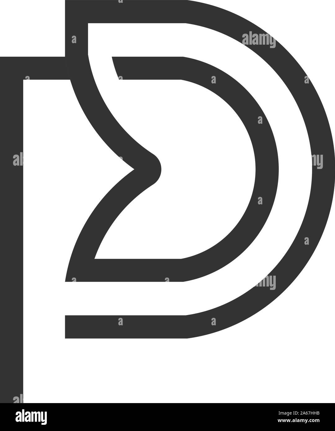 initial letter PD logo linear art design template elements. pd letter ...