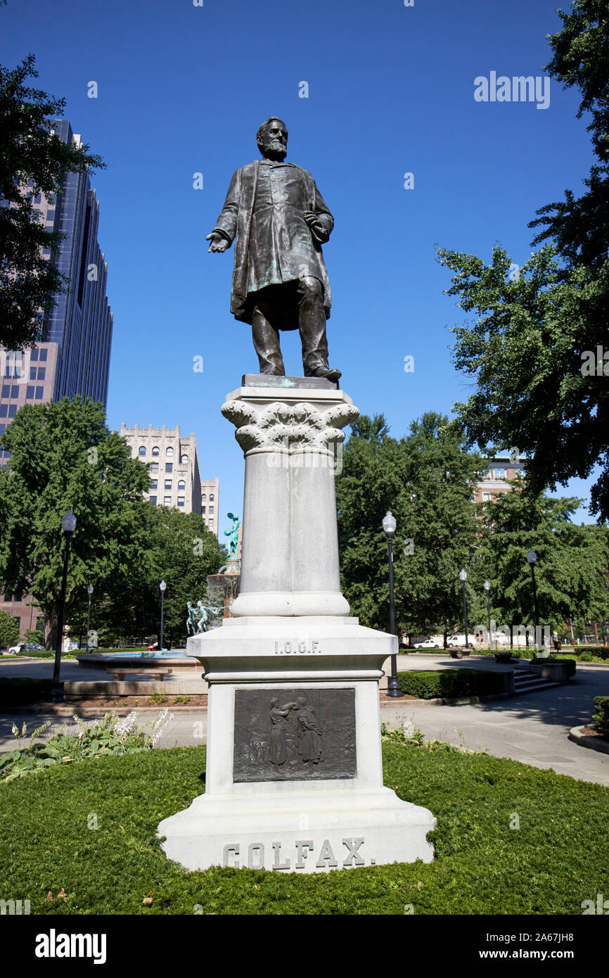 Schulyer Colfax statue in university park indianapolis indiana USA ...
