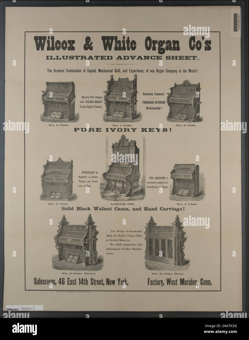 Wilcox & White Organ Co's. Illustrated advance sheet Stock Photo - Alamy