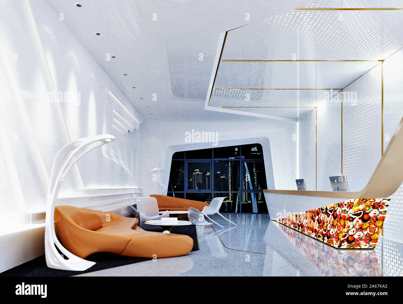 3d render of hotel lobby interior Stock Photo - Alamy