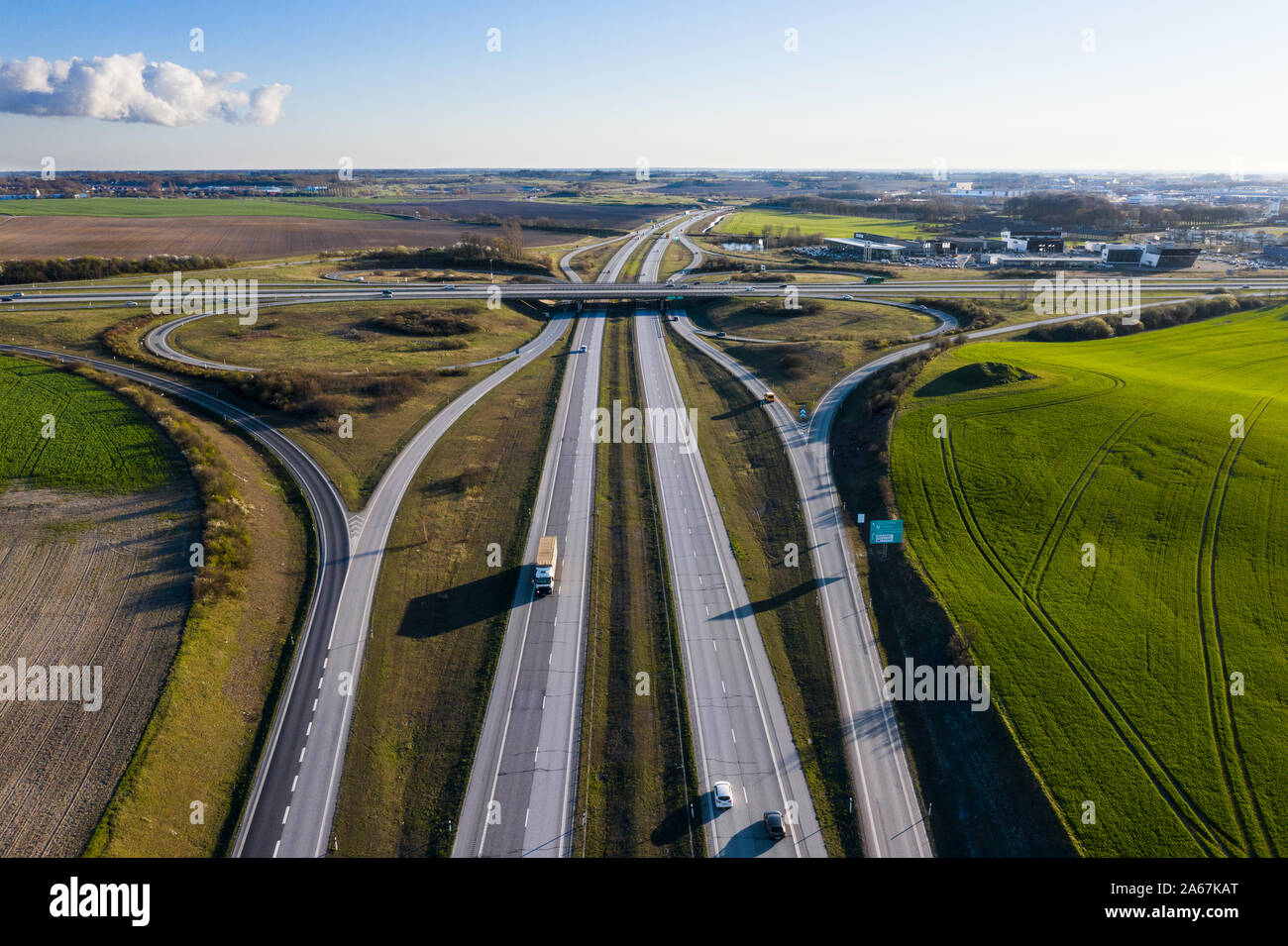 Aerial cars traffic on country hi-res stock photography and images - Alamy