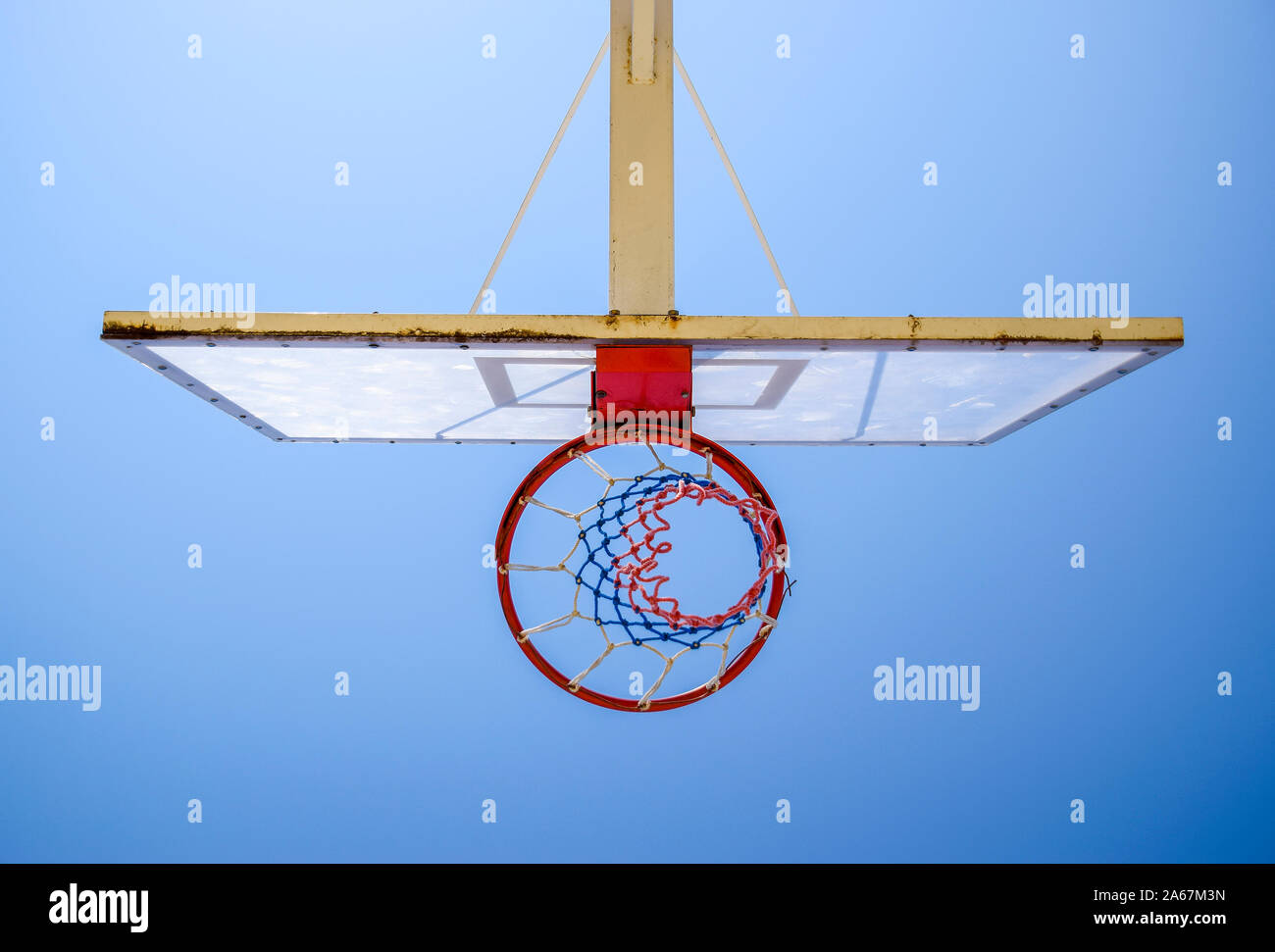 Basketball hoop on a background of blue sky Stock Photo - Alamy