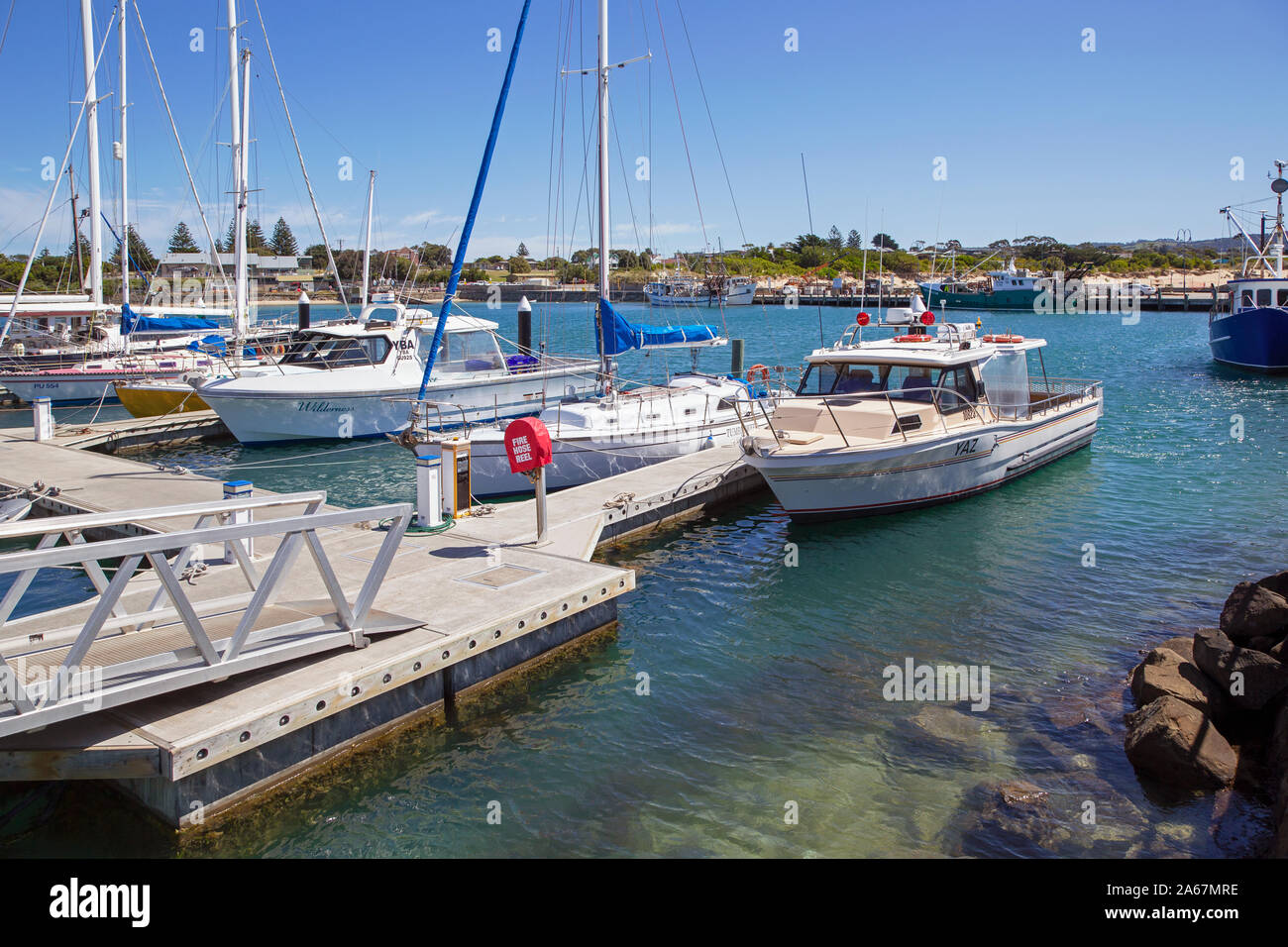 Boat harbour at Apollo Bay, Great Ocean Road, Victoria, Australia Stock ...