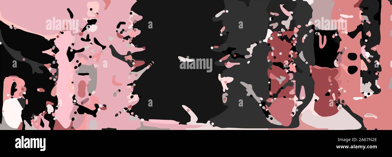 abstract modern art background with pastel magenta, very dark green and ...