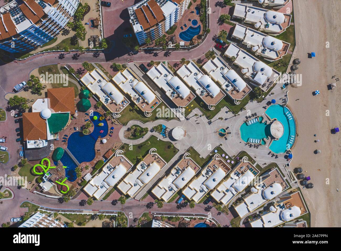 Aerial view of the Puerto Peñasco bay in Sonora, Mexico. landscape of ...