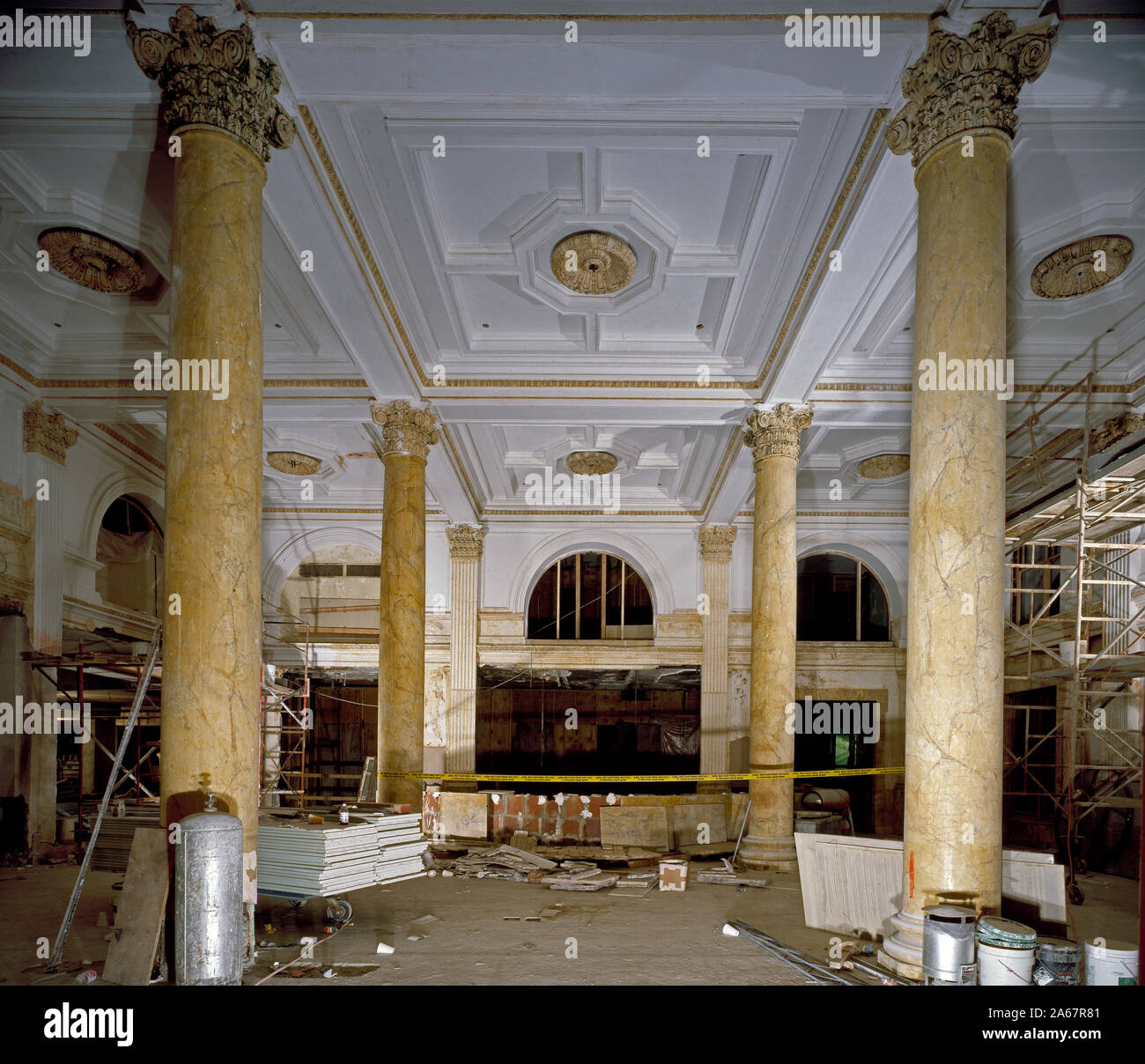Willard Hotel lobby during a wholesale renovation in the 1980s ...