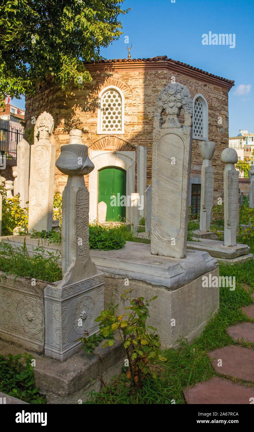 The historic muslim cemetery in the grounds of Little Hagia Sofia ...