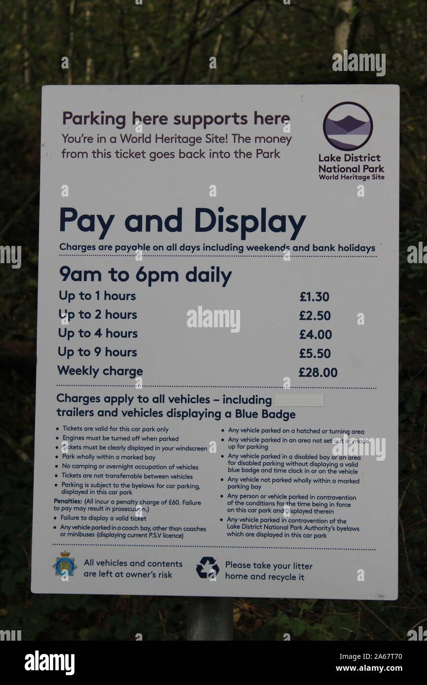 Pay and display sign high dam hi-res stock photography and images - Alamy