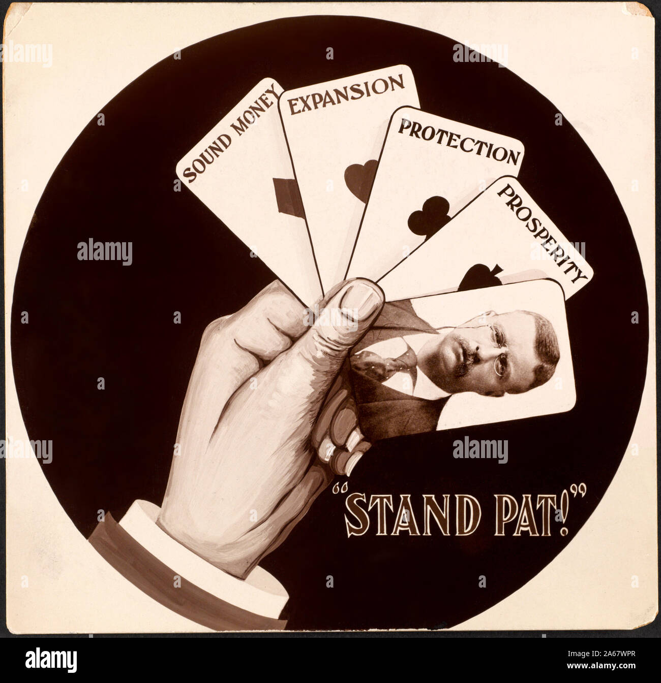 Presidential Election Campaign Card with Montage Showing a Drawn Hand ...