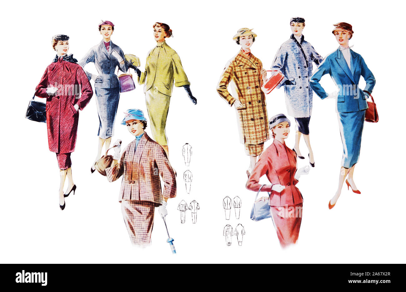 1950s two women fashion Cut Out Stock Images & Pictures - Alamy