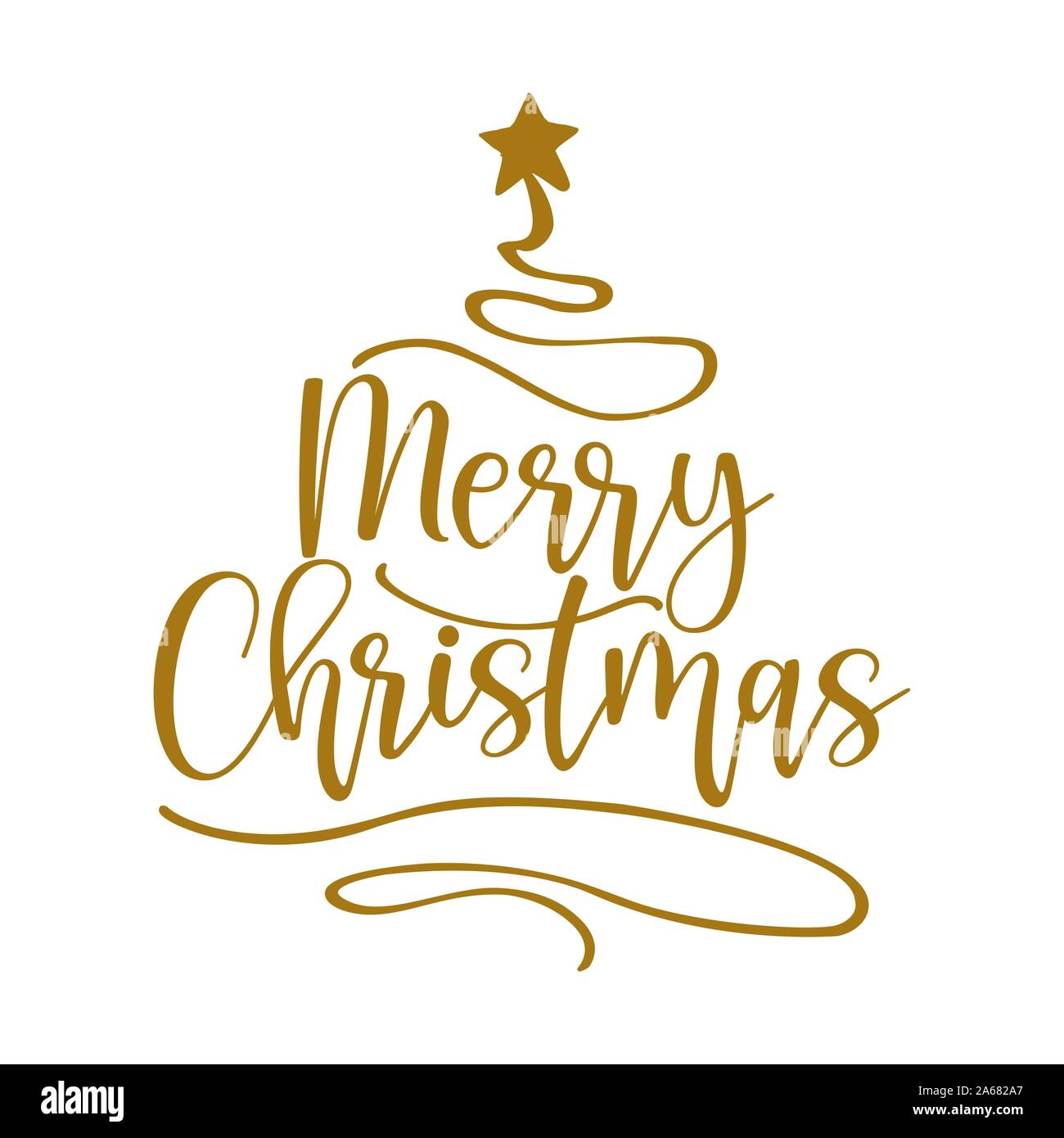 Merry Christmas - Calligraphy phrase for Christmas. Hand drawn ...