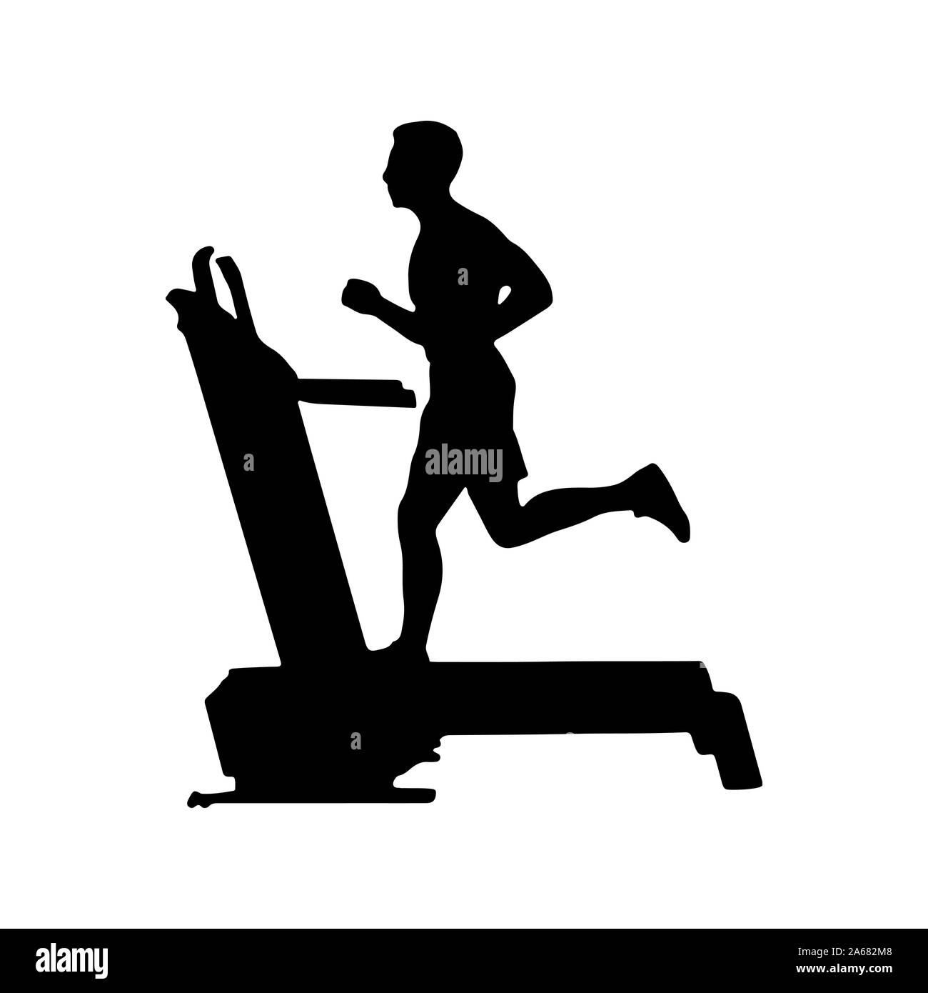 Fitness man running on treadmill Cut Out Stock Images & Pictures - Alamy