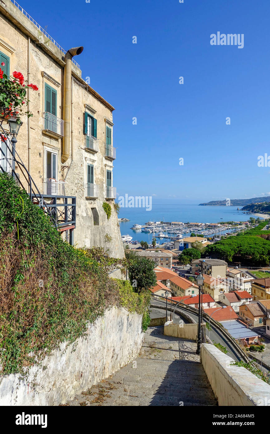 old houses and the seaport in Tropea, calabria, italy Stock Photo - Alamy