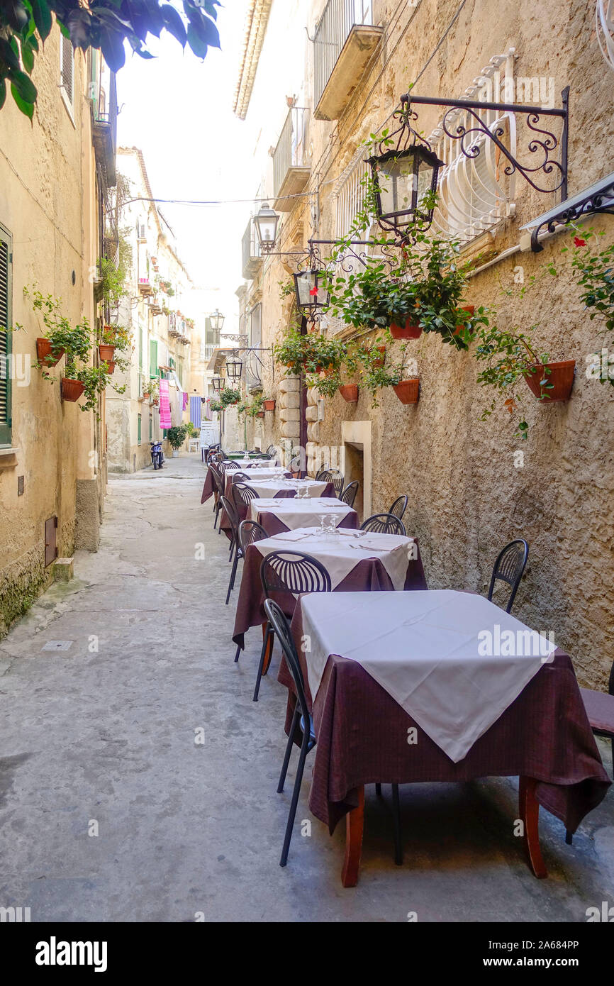 classic old italian street in tropea, calabria, italy Stock Photo - Alamy