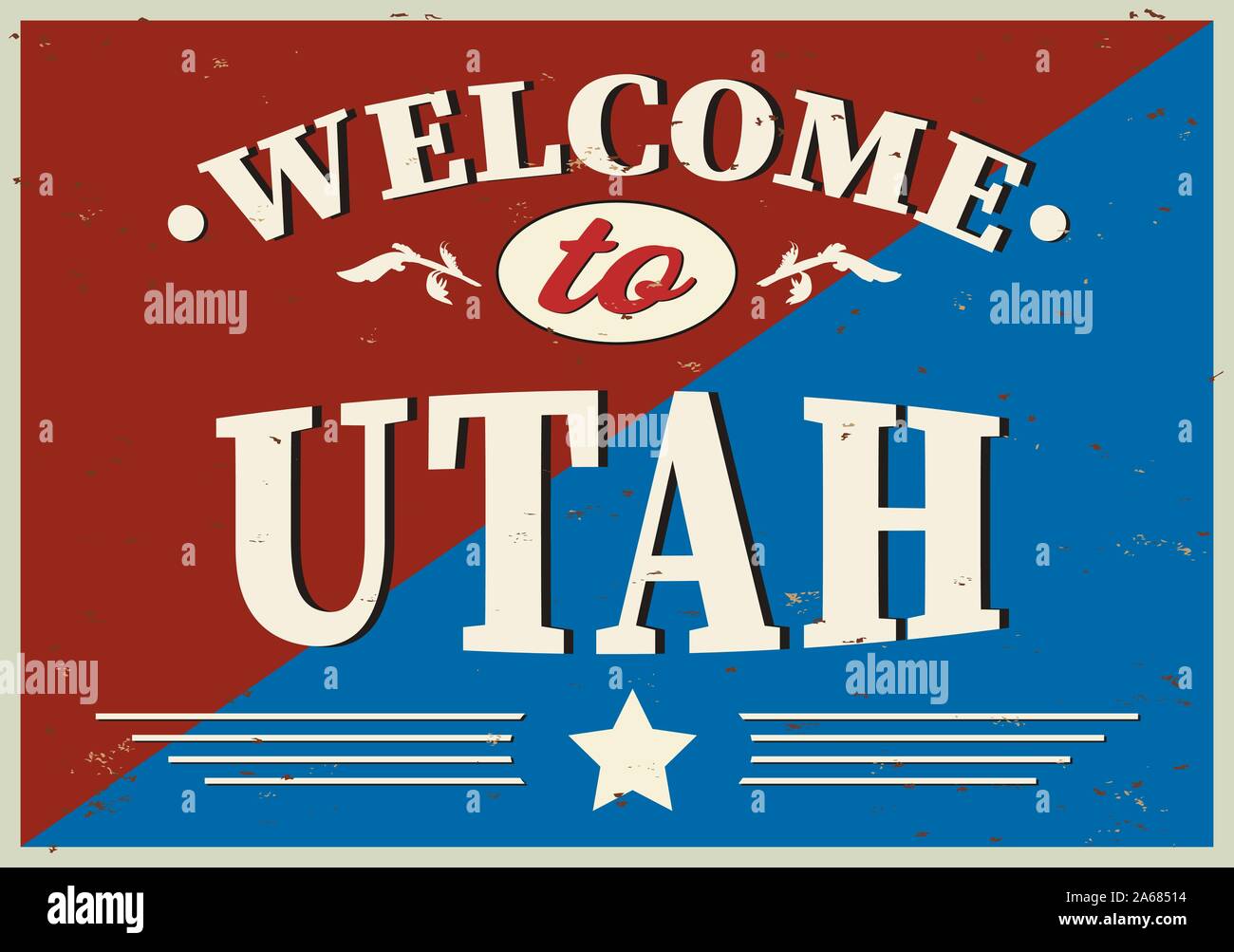 Welcome to Utah vintage sign on a white background, vector illustration ...