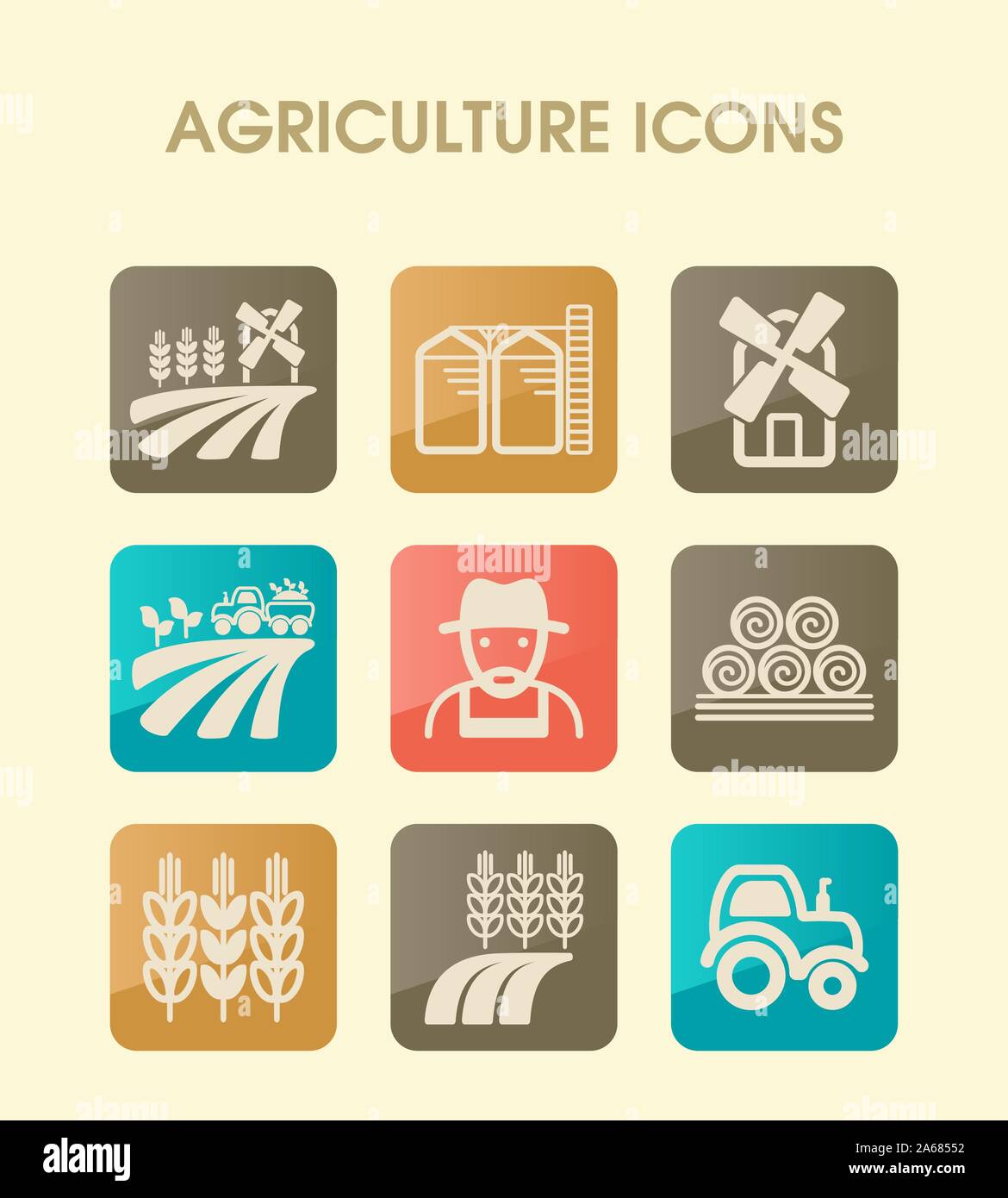 Farm Field icon. Agriculture sign. Graph symbol for your web site ...