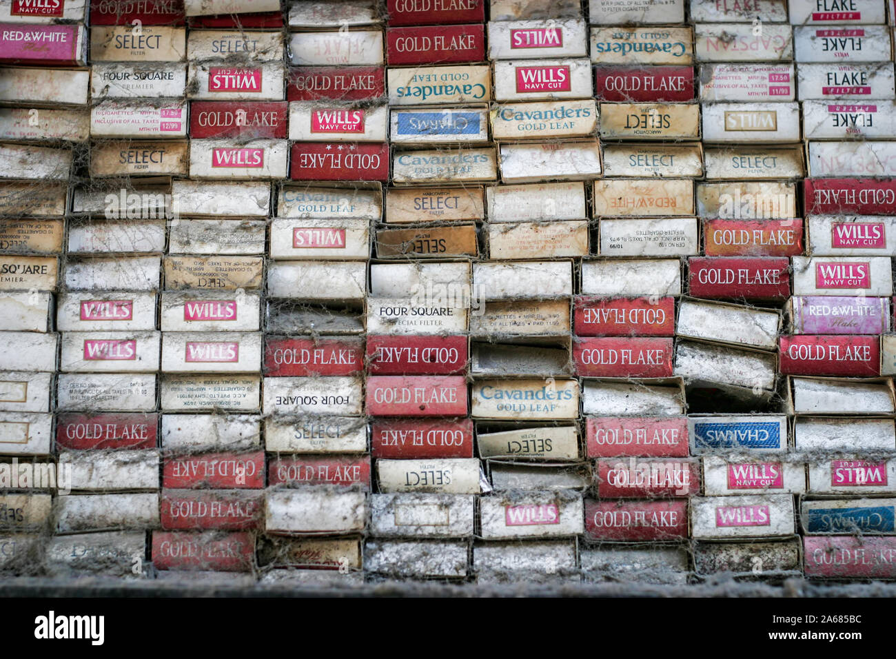collection of empty cigarette packets Stock Photo - Alamy