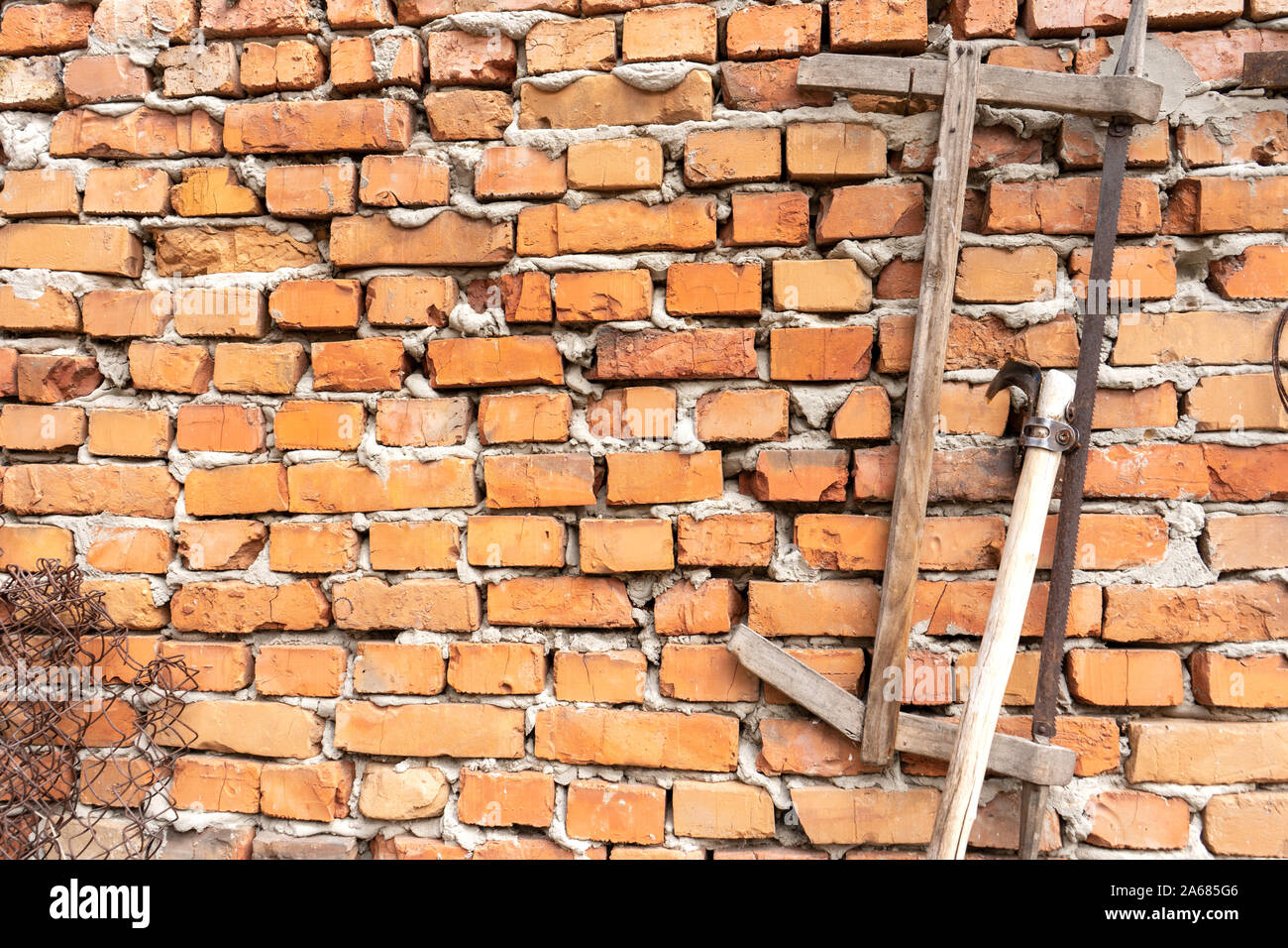 Old Brick Wall Falling Apart High Resolution Stock Photography and ...