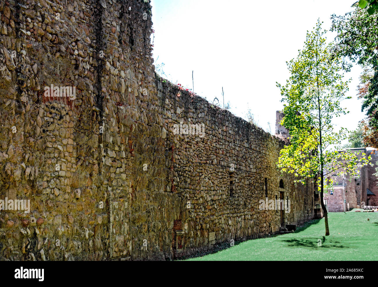 leftover of a medieval town wall Stock Photo - Alamy