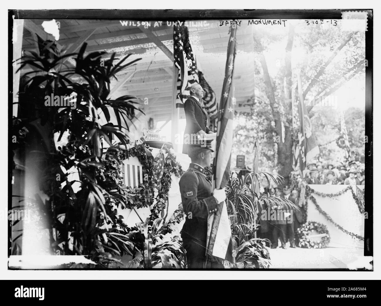 Wilson at unveiling Barry Monument Stock Photo - Alamy