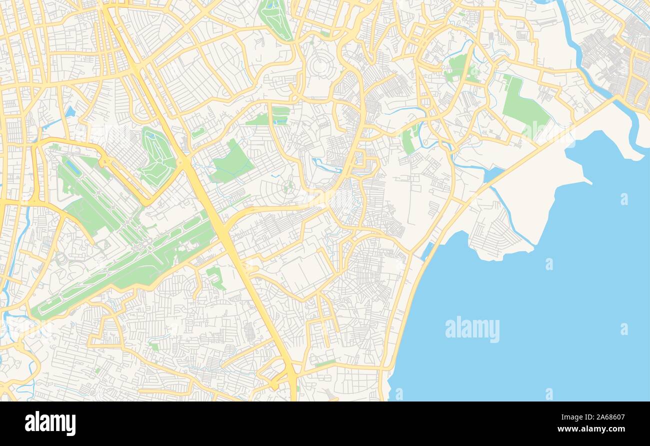 Printable street map of Taguig, Philippines. Map template for business ...