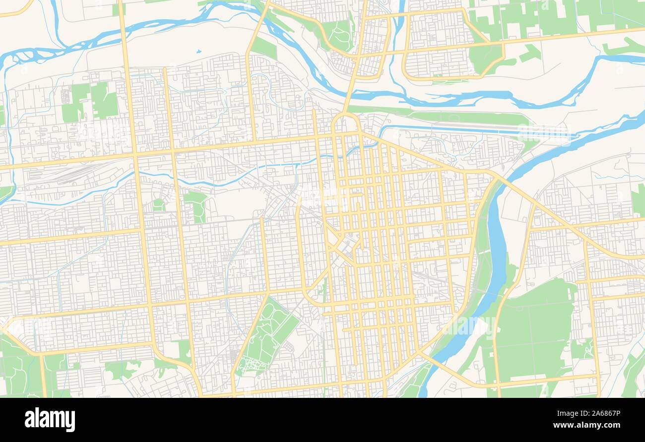 Printable street map of Obihiro, Prefecture Hokkaido, Japan. Map ...