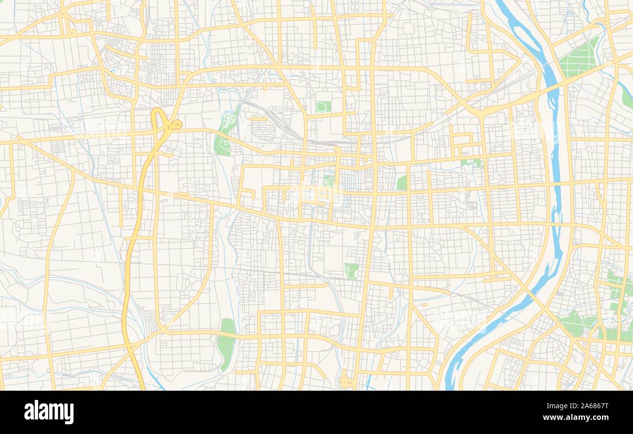 Printable street map of ogaki, Prefecture Gifu, Japan. Map template for ...