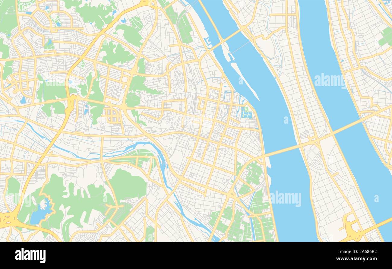 Printable street map of Kuwana, Prefecture Mie, Japan. Map template for ...