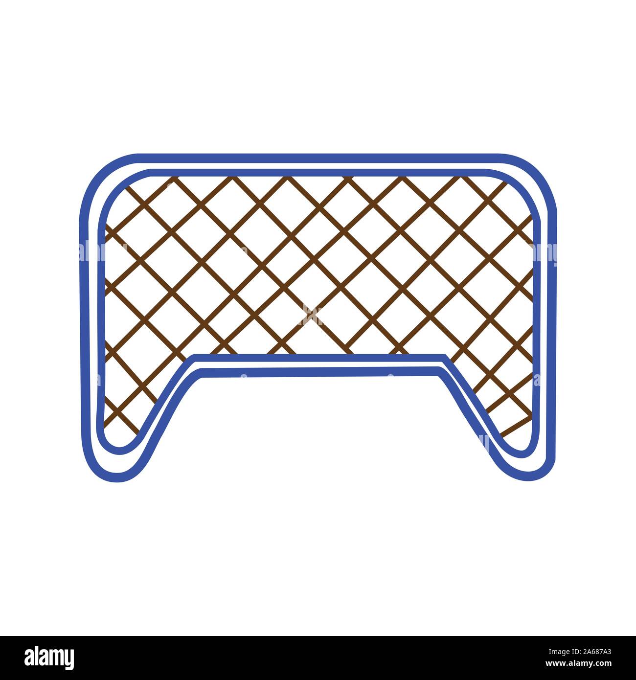 Blue and brown soccer goal on white backdrop Stock Vector Image & Art ...