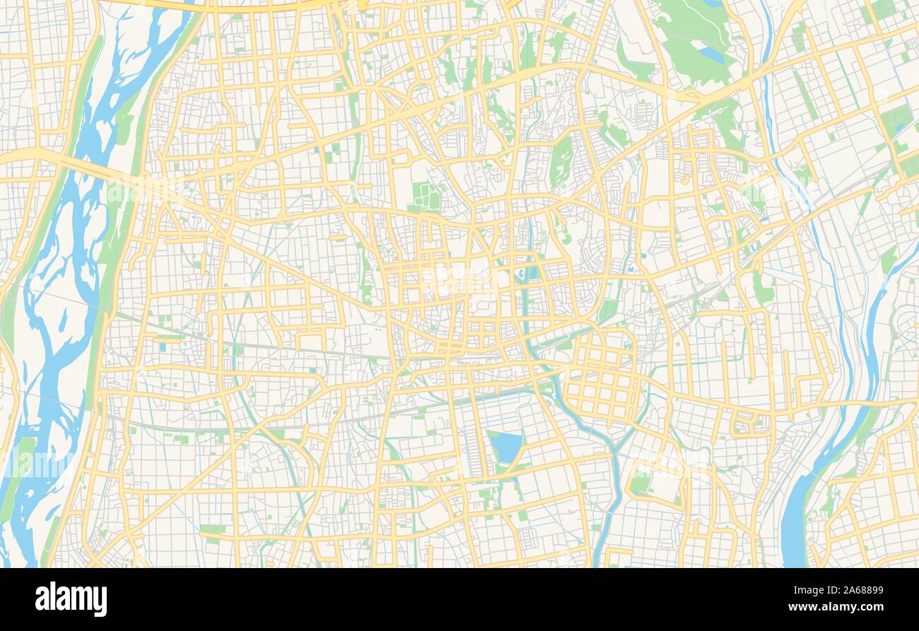 Printable street map of Iwata, Prefecture Shizuoka, Japan. Map template ...